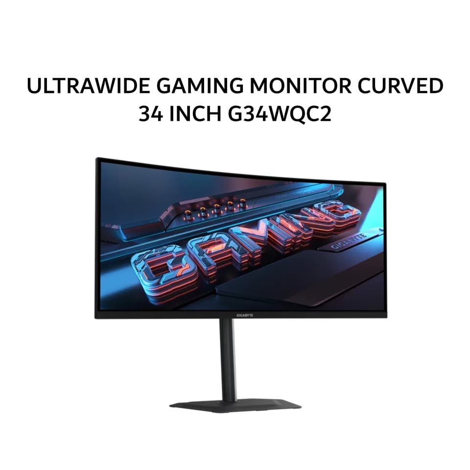 GIGABYTE ULTRAWIDE GAMING MONITOR CURVED 34 INCH G34WQC2 VA 1500R WQHD ...