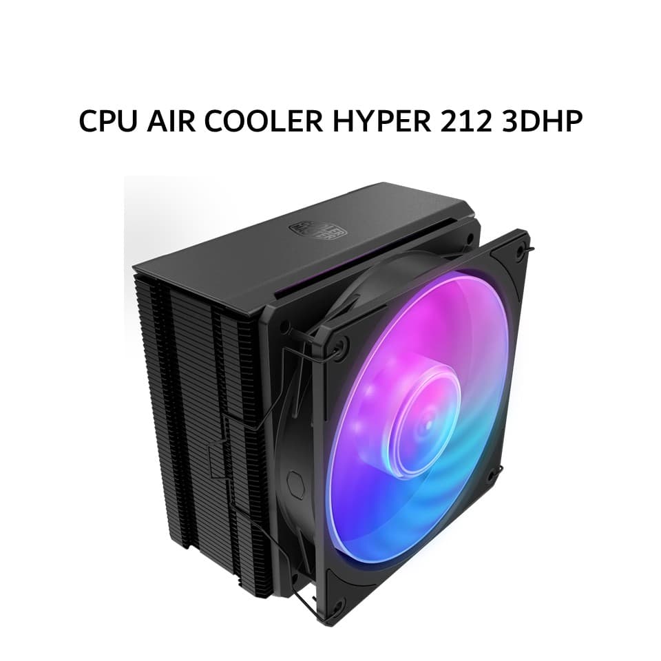 COOLER MASTER CPU AIR COOLER HYPER 212 3DHP BLACK ARGB (1X 120MM ARGB ...